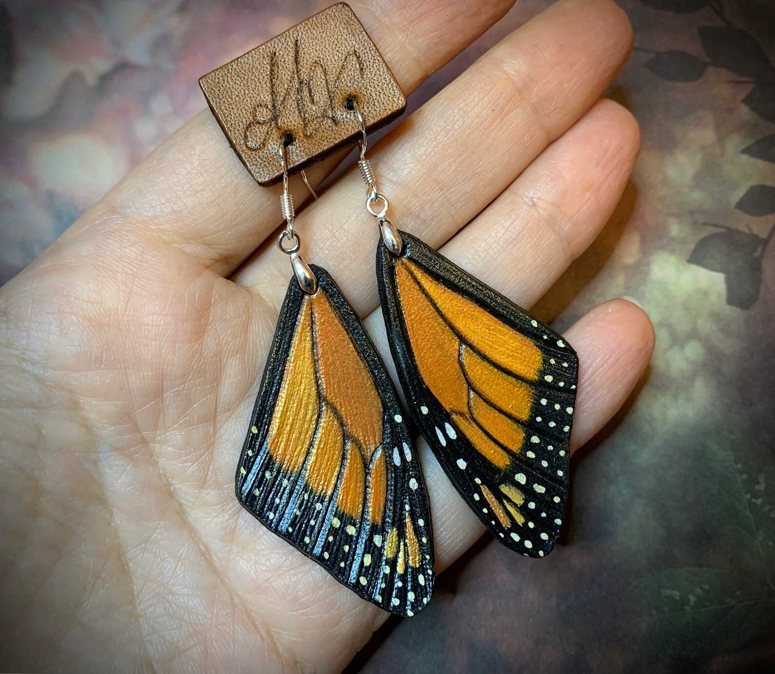 Hand Tooled Leather Iridescent Monarch Butterfly Wings | Etsy