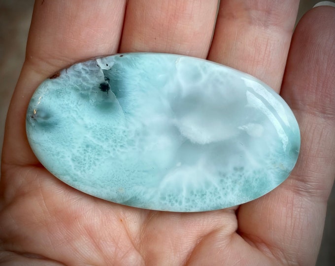 Large Larimar Cabochon for DIY Projects - Beading, Macrame, Soutache ...