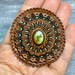 Hand Tooled Leather Concho With Turquoise Cabochon Natural Gemstone ...