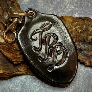 Raven Key Holder - Hand Tooled Leather Key Fob - Original Artisan Gift ...