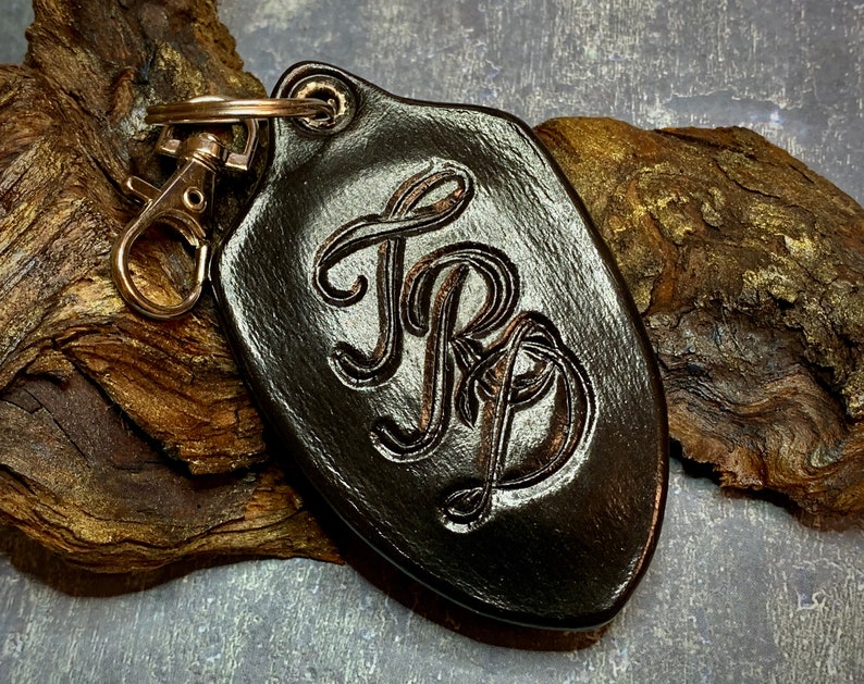 Raven Key Holder Hand Tooled Leather Key Fob Original | Etsy
