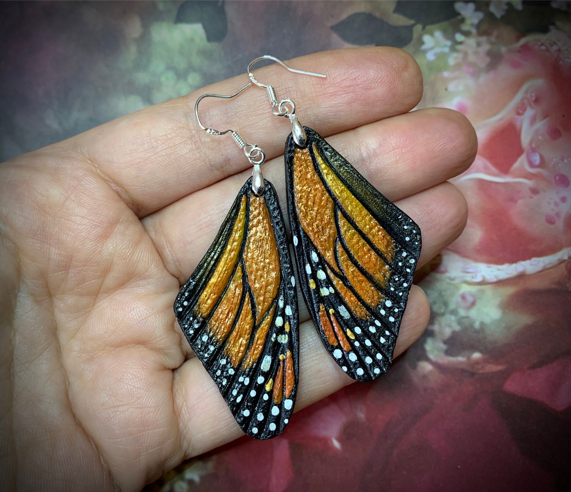 Hand Tooled Leather Iridescent Monarch Butterfly Wings | Etsy
