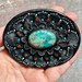Hand Tooled Leather Concho With Chrysocolla Rustic Style - Etsy