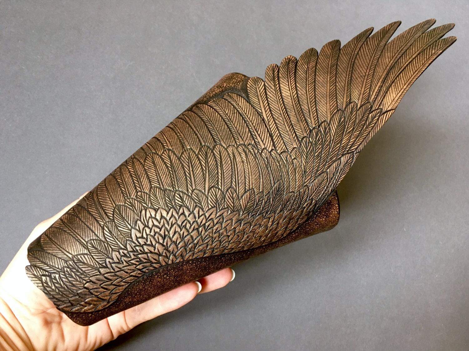 Antique wing bracer Hand tooled leather winged bracer | Etsy