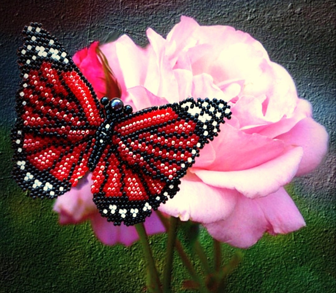Pattern and Tutorial With Photos for Beaded Butterfly - Artisan Jewelry ...