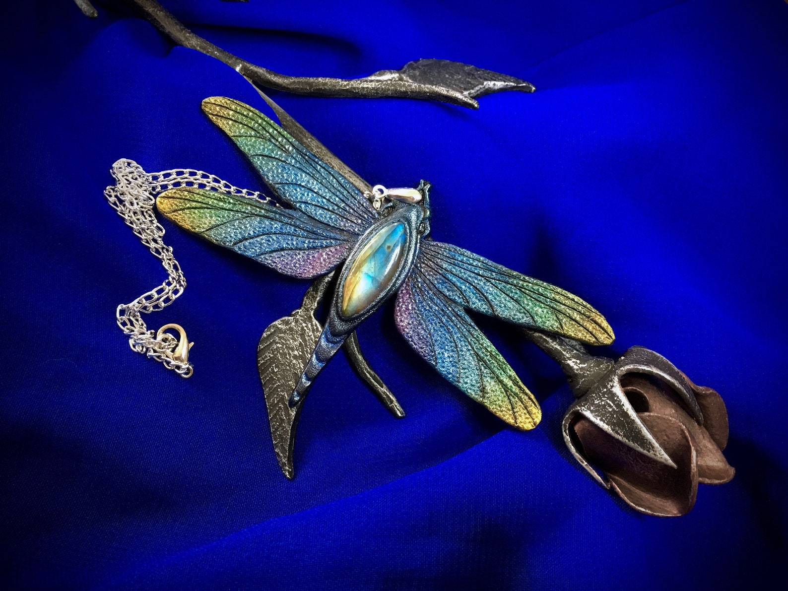 Fantasy Dragonfly Tooled Leather Brooch / Pendant Transformer - Etsy