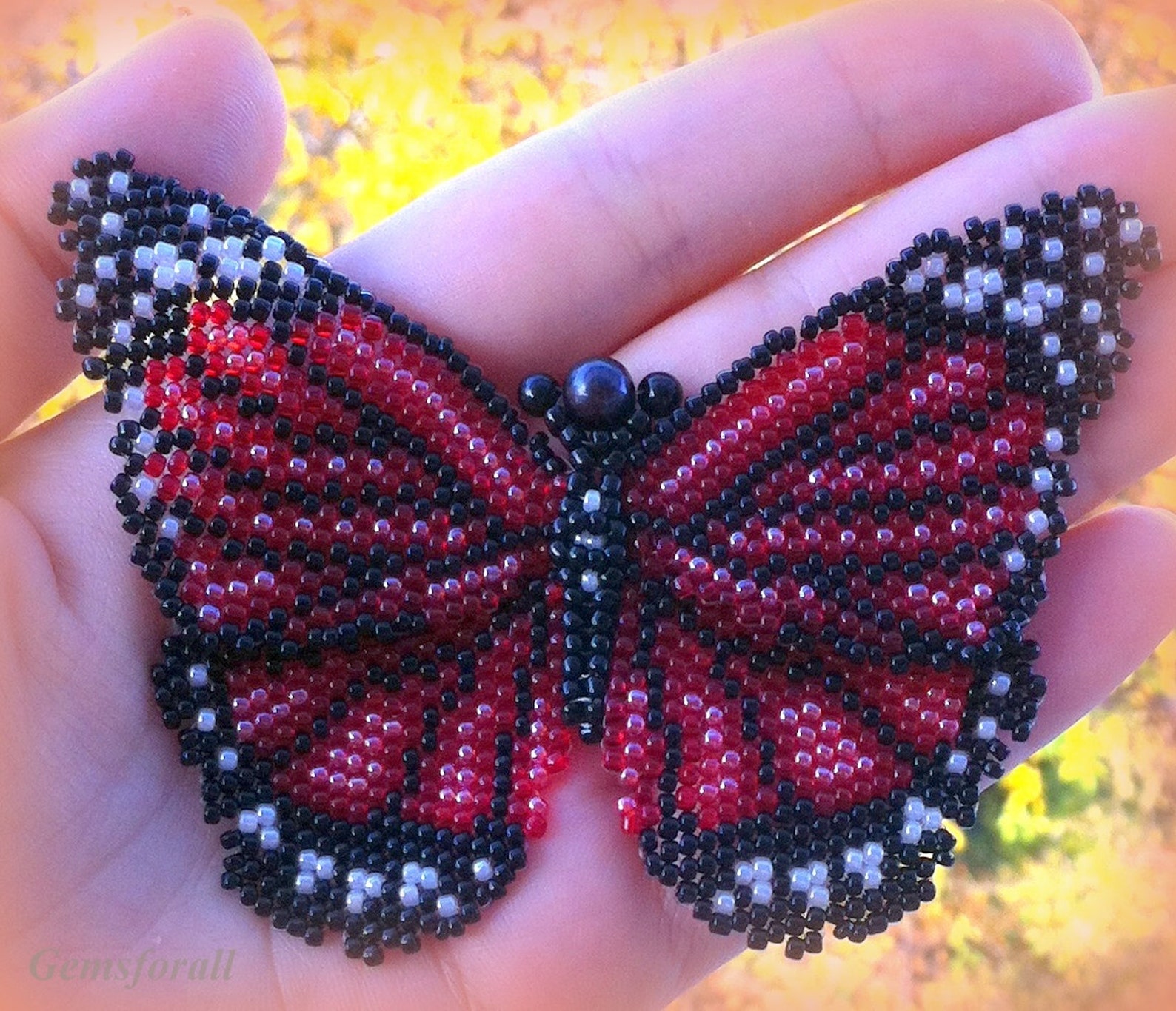 Pattern And Tutorial With Photos For Beaded Butterfly Artisan Jewelry