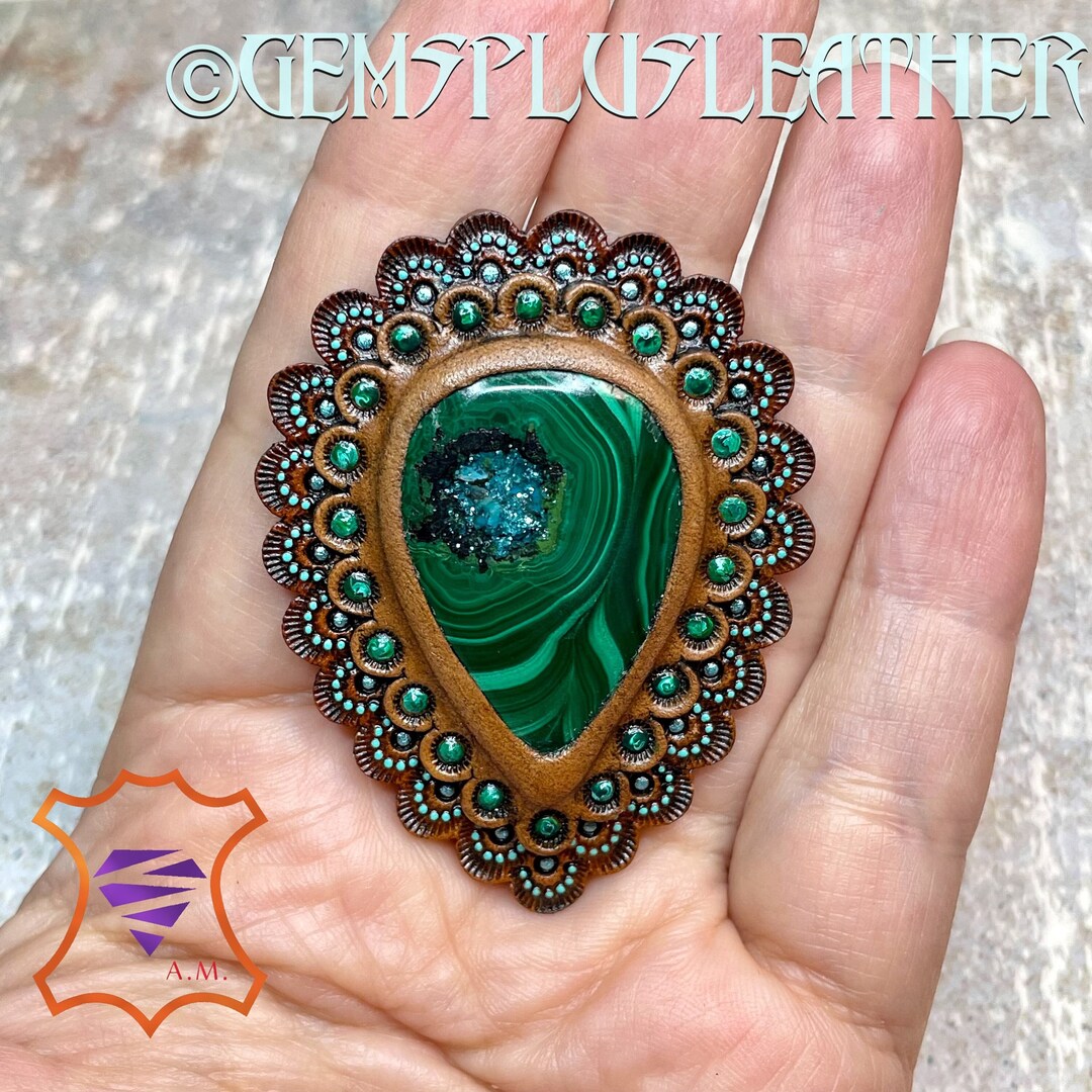 Tooled Leather Concho - Hand Tooled and Hand Painted Leather Boho Bag ...