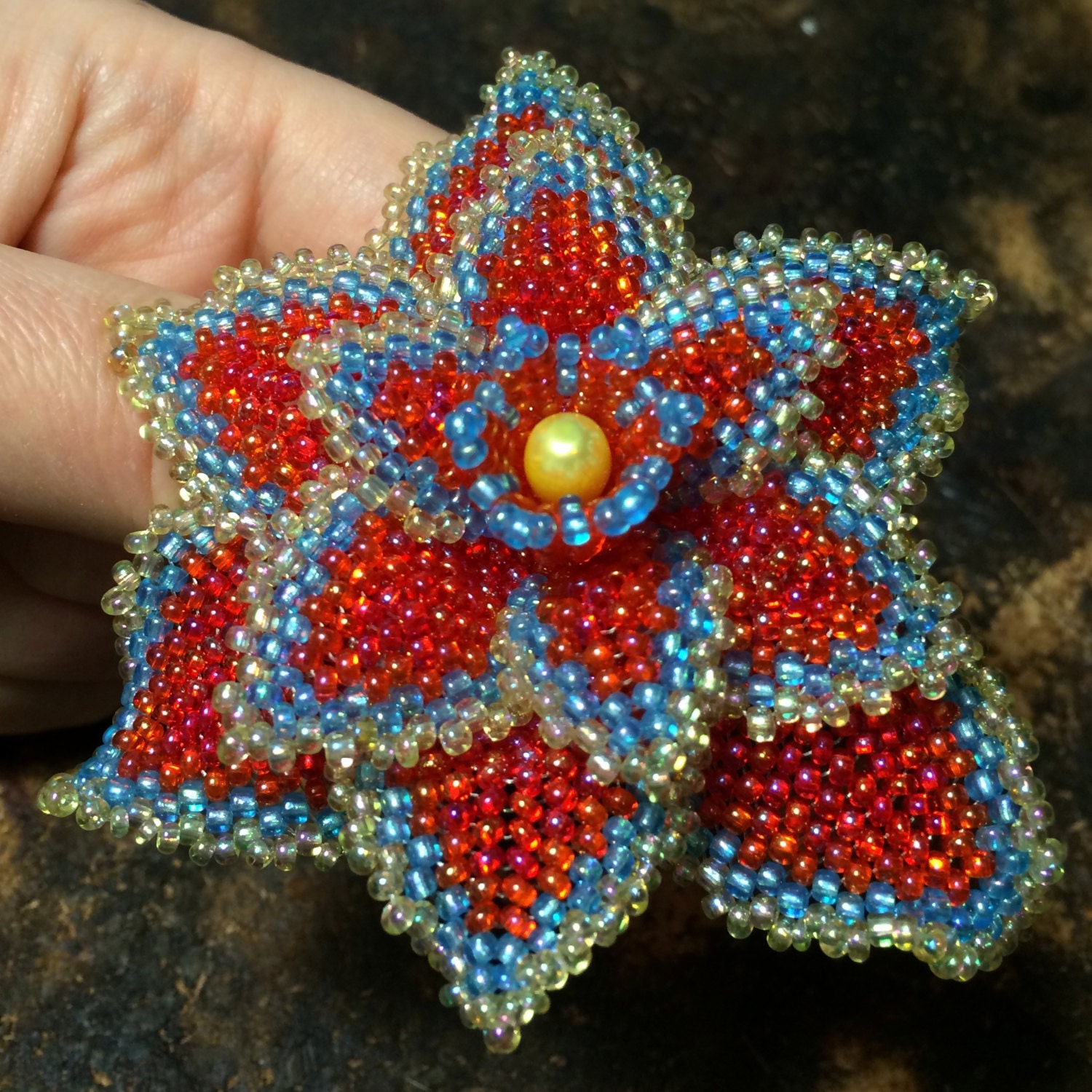 Pattern & Tutorial for Beaded Fire Flower DIY Artisan - Etsy