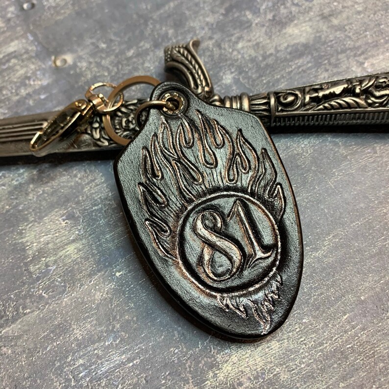 Raven Key Holder Hand Tooled Leather Key Fob Original | Etsy