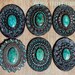 Hand Tooled Leather Concho With Chrysocolla Rustic Style - Etsy