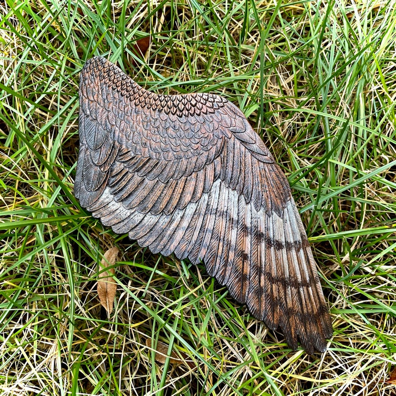 Owl Wing Shaped Tooled Leather Cuff Bracelet Hand Tooled | Etsy