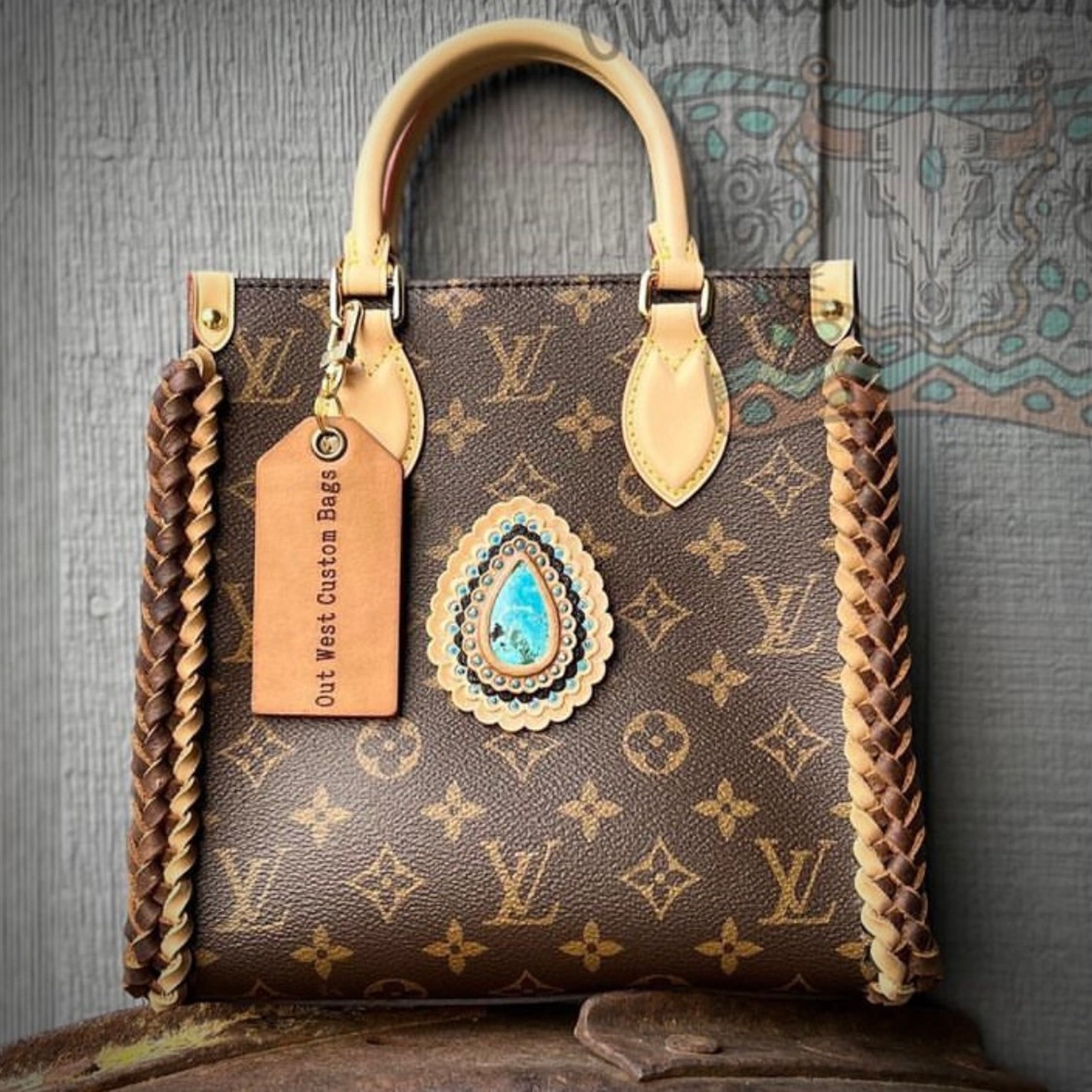 Hand Tooled Leather Conchos With Turquoise Natural Gemstone - Etsy