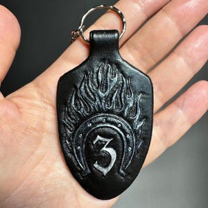 Raven Key Holder - Hand Tooled Leather Key Fob - Original Artisan Gift ...