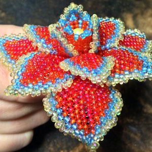 Pattern & Tutorial for Beaded Fire Flower - DIY Artisan Jewelry - How ...