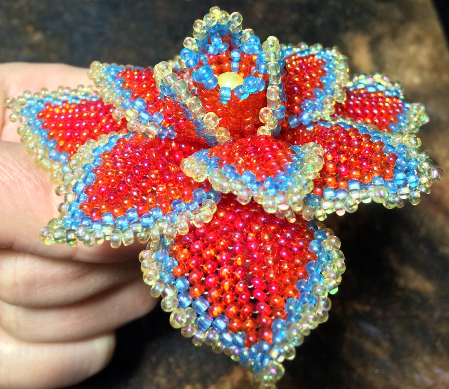 Pattern & Tutorial for Beaded Fire Flower DIY Artisan - Etsy