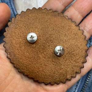 Hand Tooled Leather Concho With Turquoise Natural Gemstone - Etsy