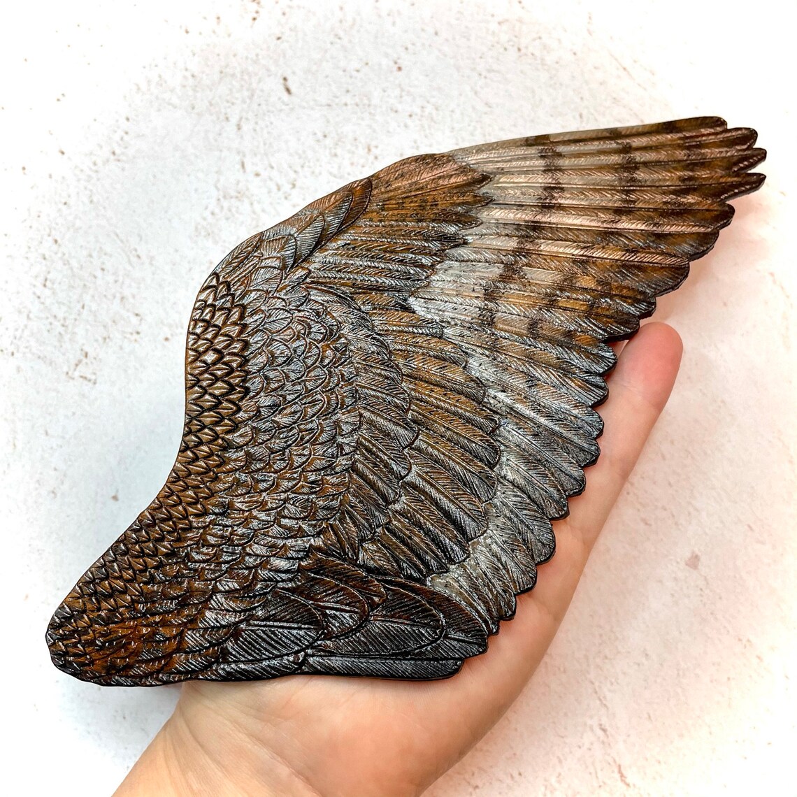 Owl Wing Shaped Tooled Leather Cuff Bracelet Hand Tooled | Etsy