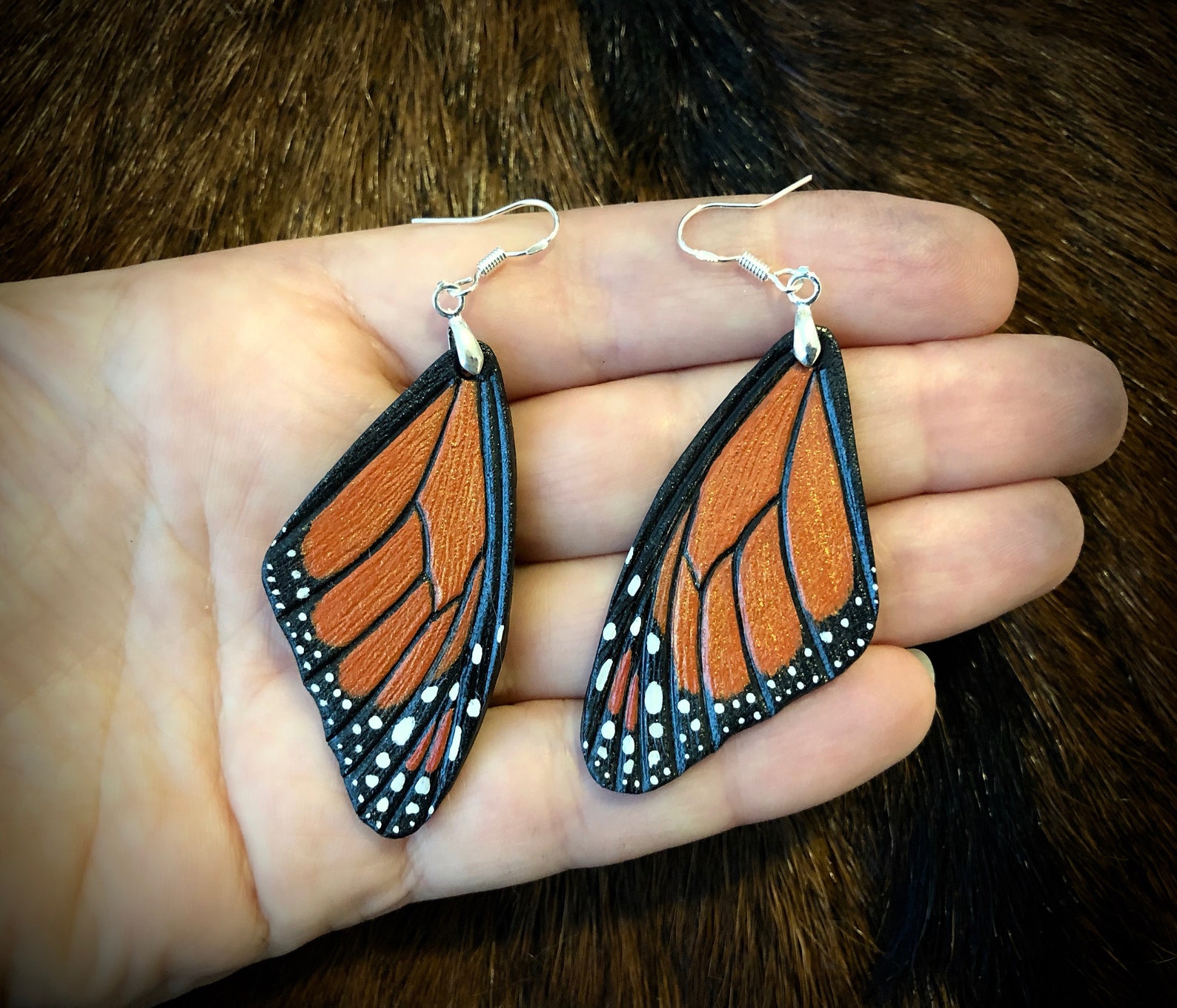 Hand Tooled Leather Life-like Iridescent Monarch Butterfly - Etsy