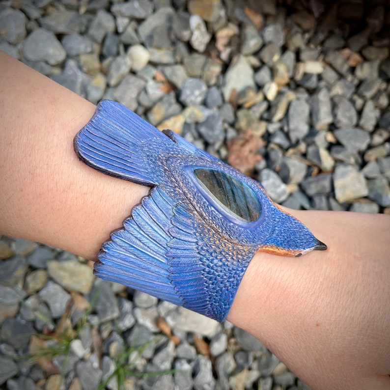 Bluebird Bracelet Hand Tooled and Hand Painted Leather - Etsy