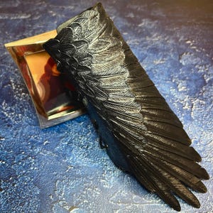 Tooled Leather Raven Wing Cosplay Bracer - Tooled Leather Bracelet ...