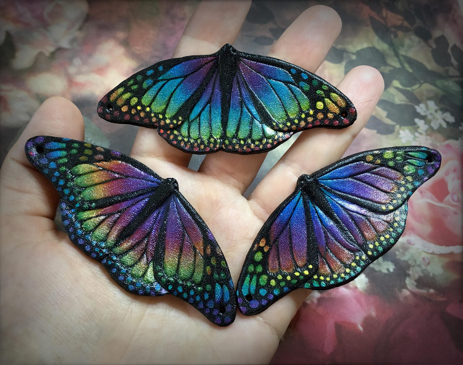 Rainbow Monarch Butterfly Beading Supply Hand Tooled Leather - Etsy