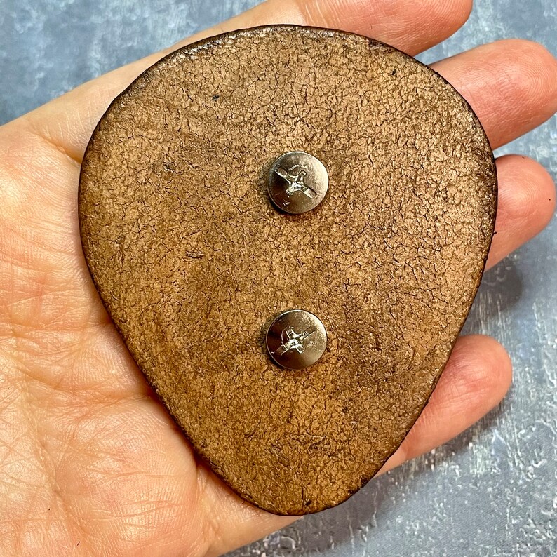 Hand Tooled Leather Concho With Turquoise Natural Gemstone - Etsy