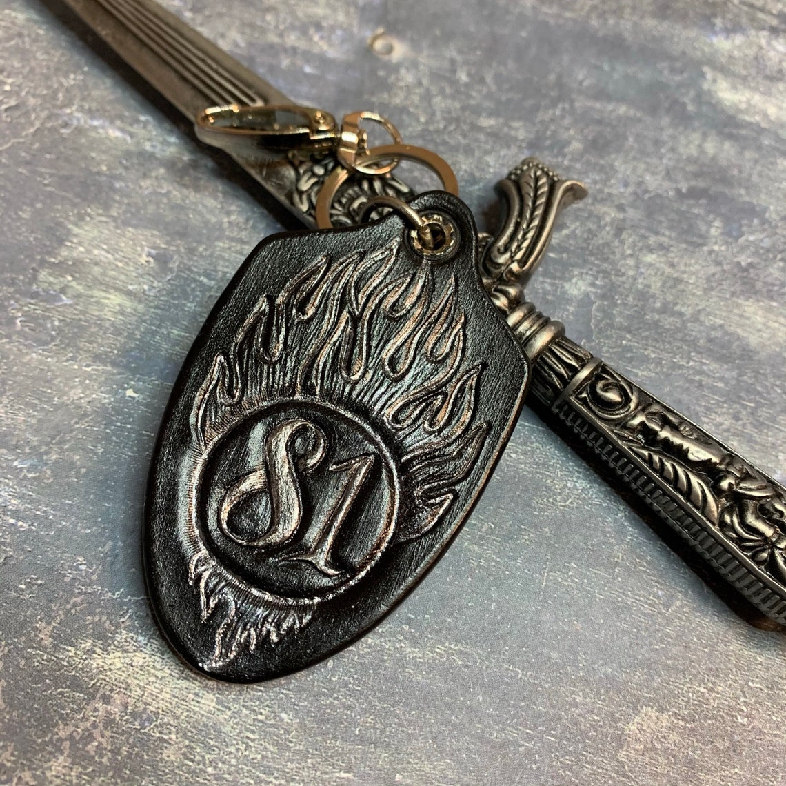 Raven Key Holder Hand Tooled Leather Key Fob Original | Etsy