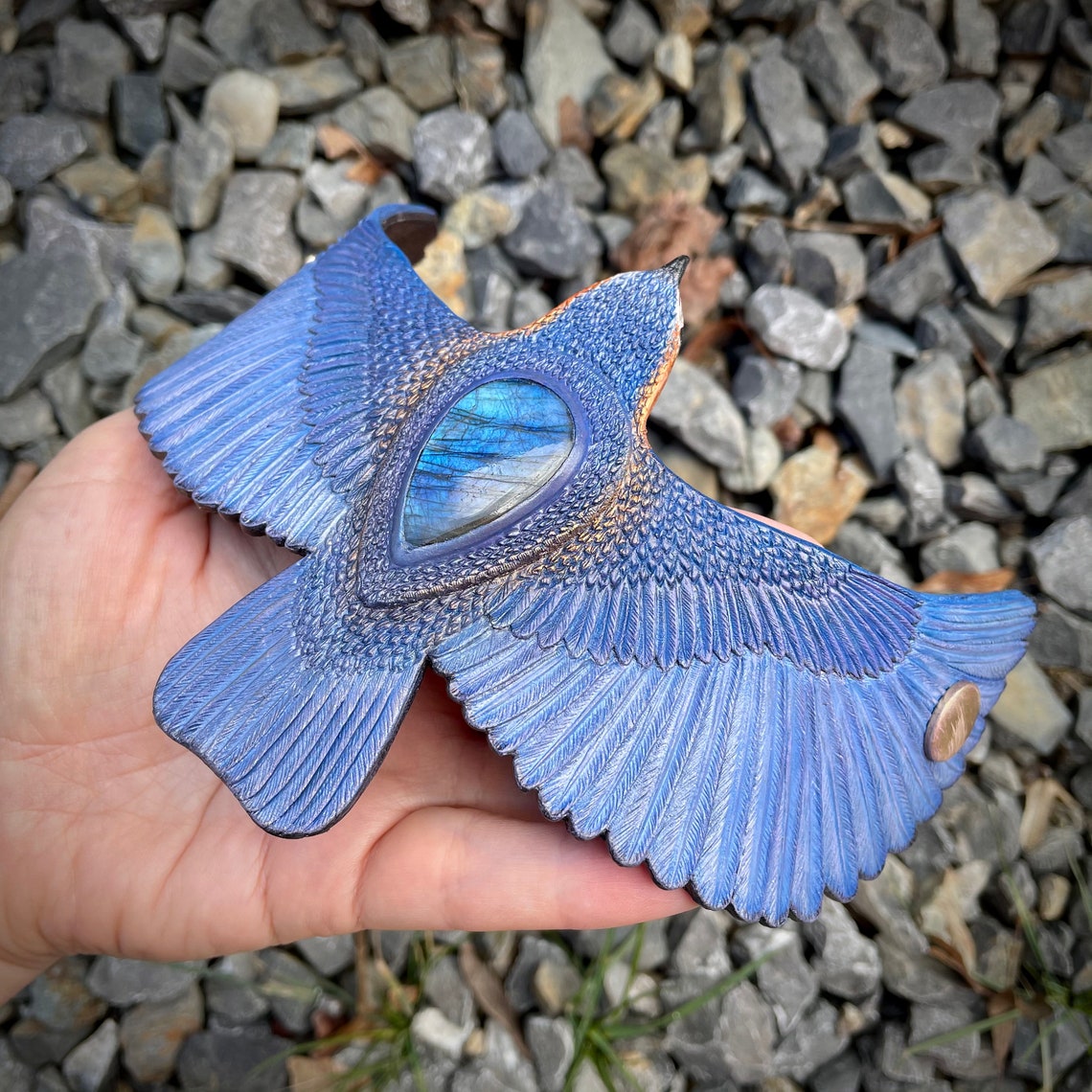 Bluebird Bracelet Hand Tooled and Hand Painted Leather - Etsy