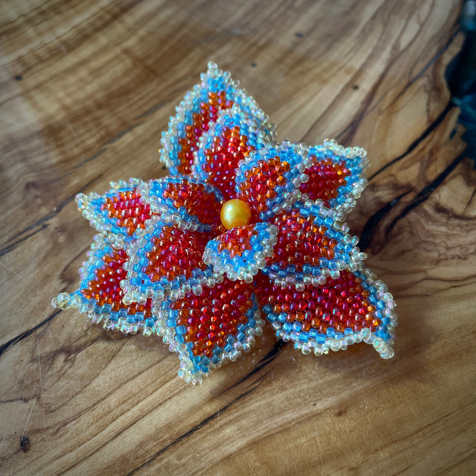 Pattern & Tutorial for Beaded Fire Flower DIY Artisan - Etsy UK