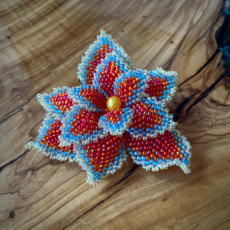 Pattern & Tutorial for Beaded Fire Flower DIY Artisan - Etsy