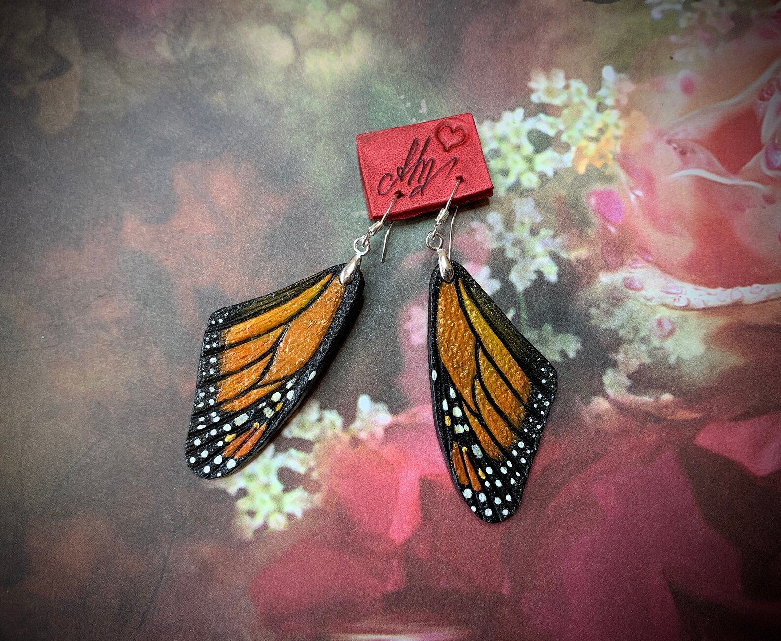 Hand Tooled Leather Iridescent Monarch Butterfly Wings | Etsy