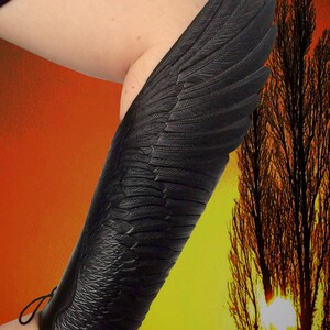 Tooled Leather Wings Raven Wings Crow Wings Pair of Hand Tooled & Hand ...