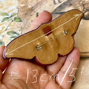 Tooled Leather Madagascan Emperor Moth Brooch / Pendant Transformer ...