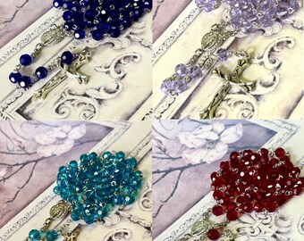 Deep Blue Rosary - Etsy