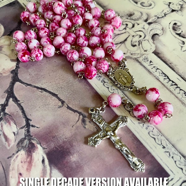 Pink Rosary - Etsy
