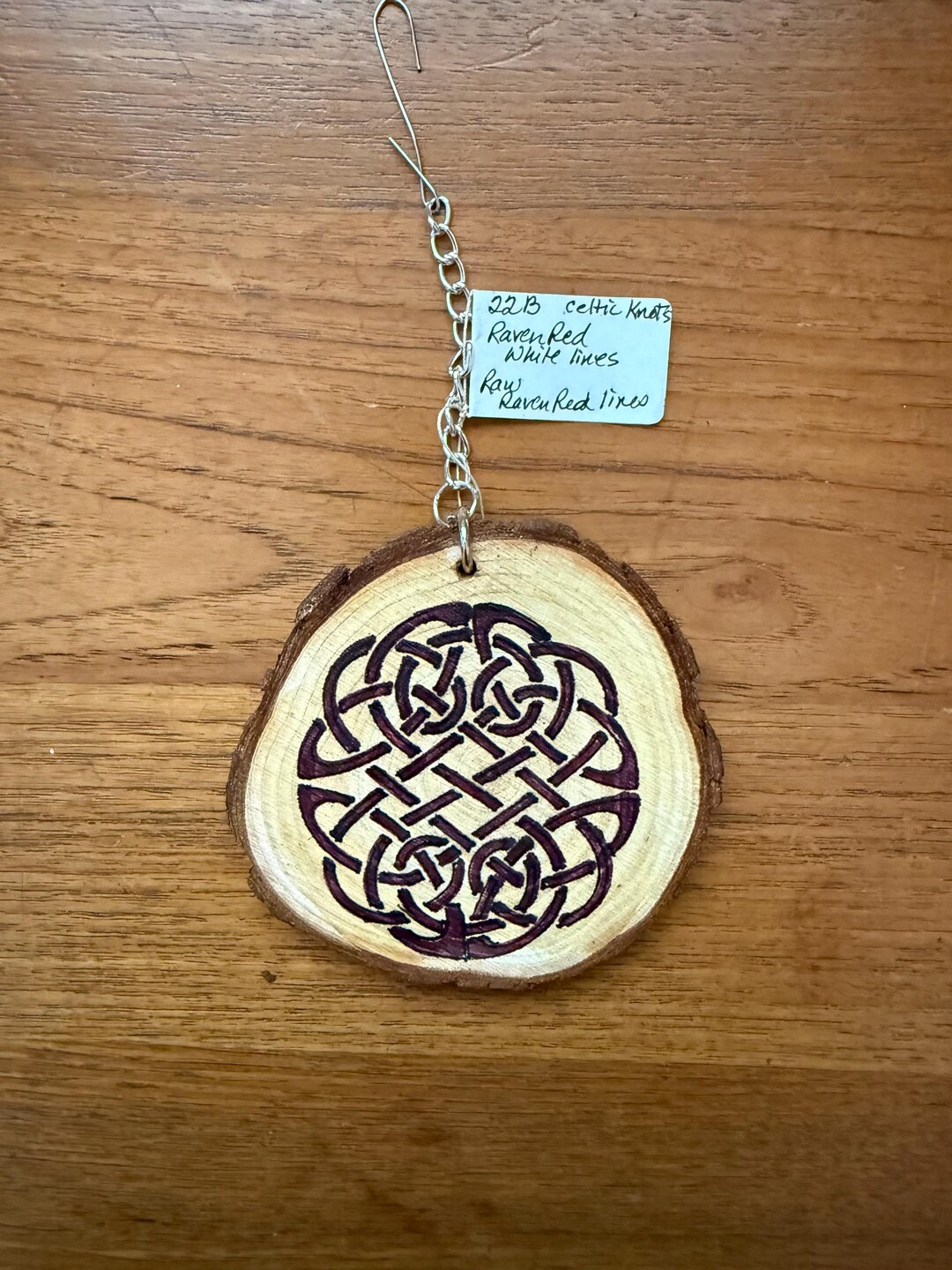 22B Celtic Knot Raven Red Wood Ornament - Etsy