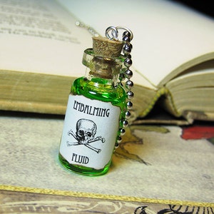 Embalming Fluid 2ml Glass Bottle Necklace Charm Cork Pendant Vial ...