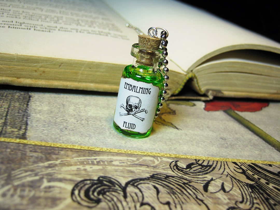 Embalming Fluid 2ml Glass Bottle Necklace Charm Cork Pendant Vial ...