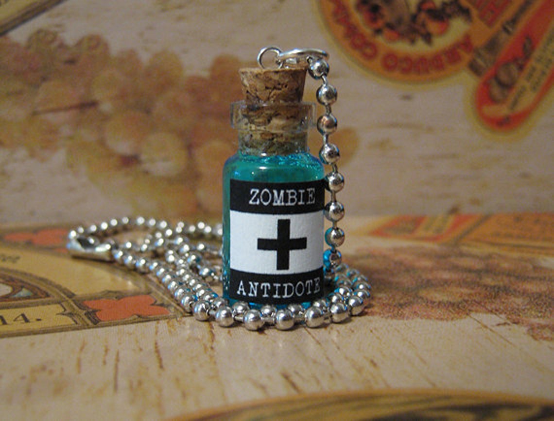 Zombie Antidote & Anti-virus 1ml Glass Bottle Necklace | Etsy