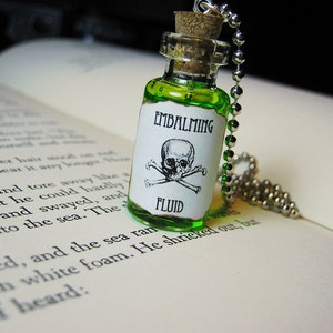 Embalming Fluid 2ml Glass Bottle Necklace Charm Cork Pendant Vial ...