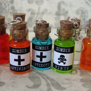 Zombie Virus / Antivirus / Antidote 1ml Glass Bottle Charm | Etsy
