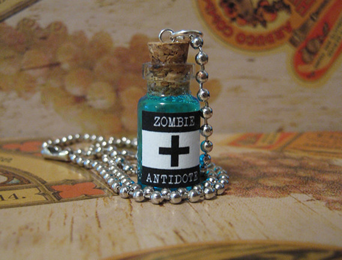 Zombie Antidote 1ml Glass Bottle Necklace Charm Walking Dead | Etsy