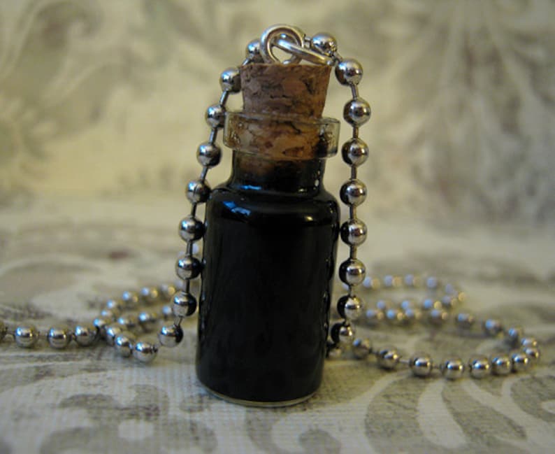 Poison 1ml Glass Bottle Necklace Charm Vial Pendant | Etsy
