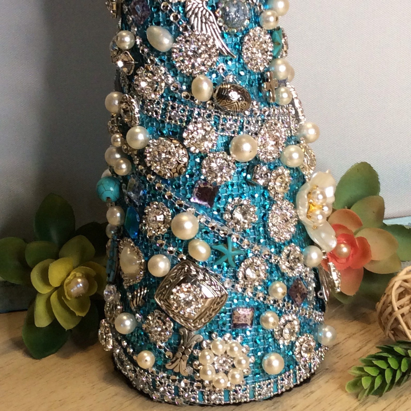 Jewelry Holiday Tree Christmas Jeweled Decor Home Decoration Sparkling ...