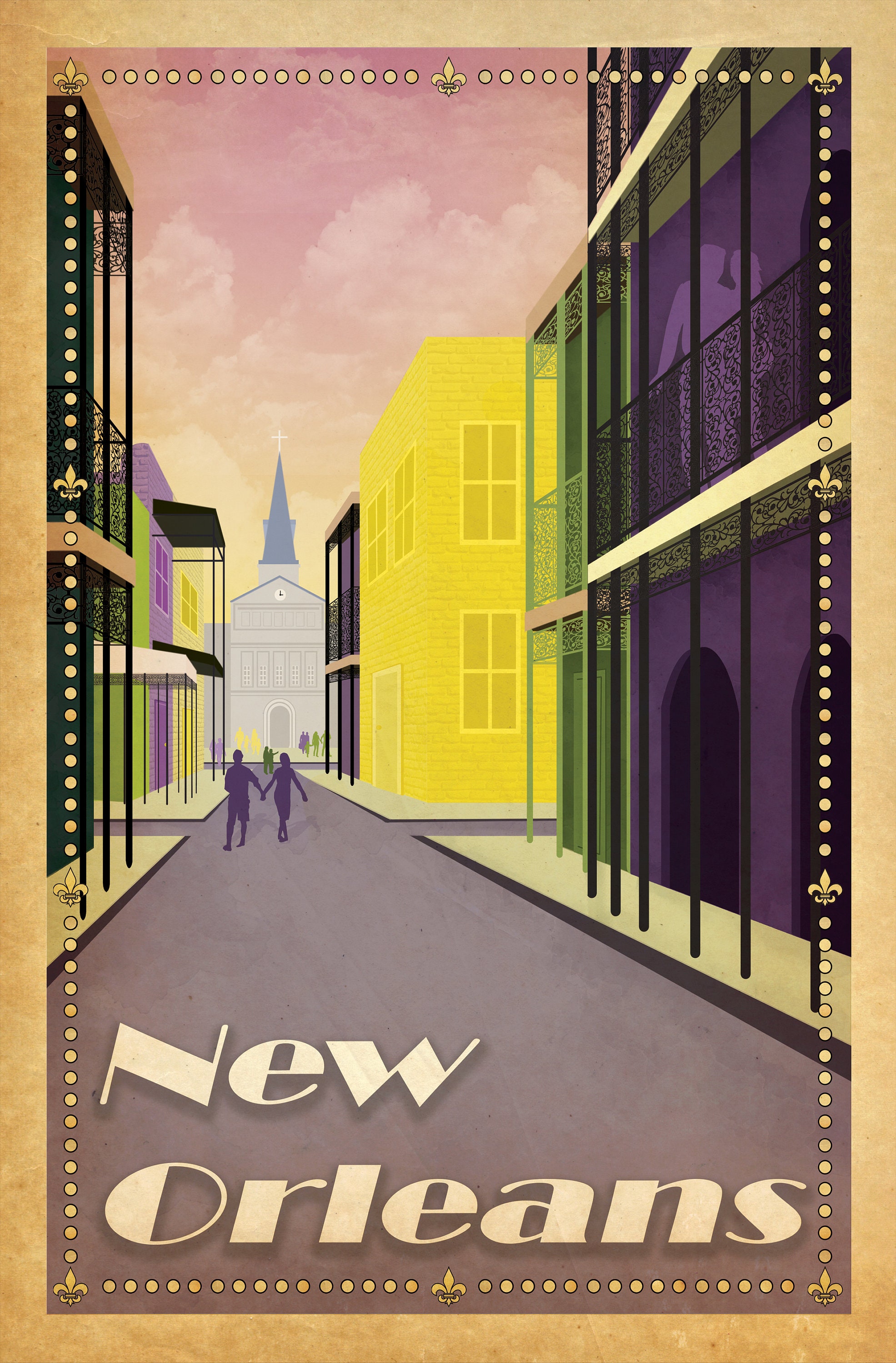 New Orleans Travel Poster - Etsy