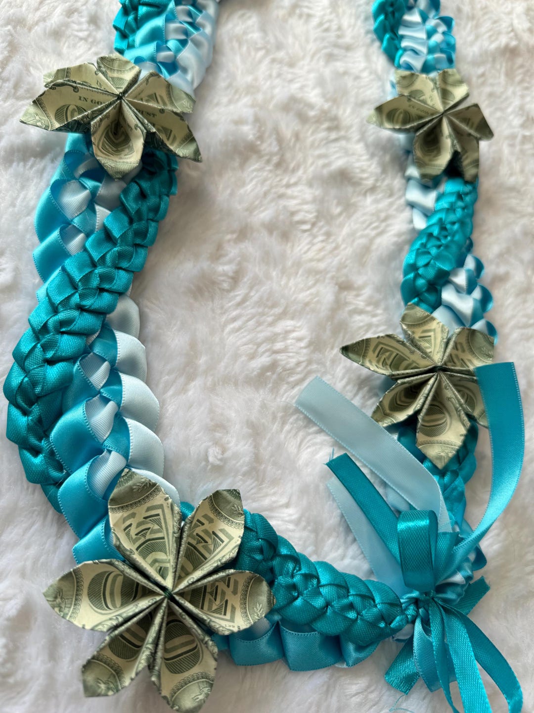 Teal and Blue Ribbon Graduation Lei - Etsy
