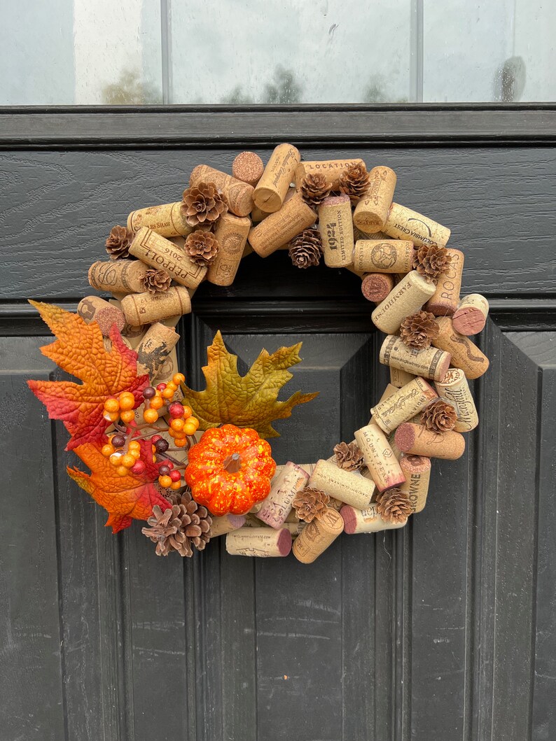 Autumn Wine Cork Wreath - Etsy