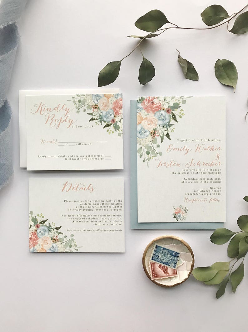 Floral Spring Wedding Invitations - Etsy