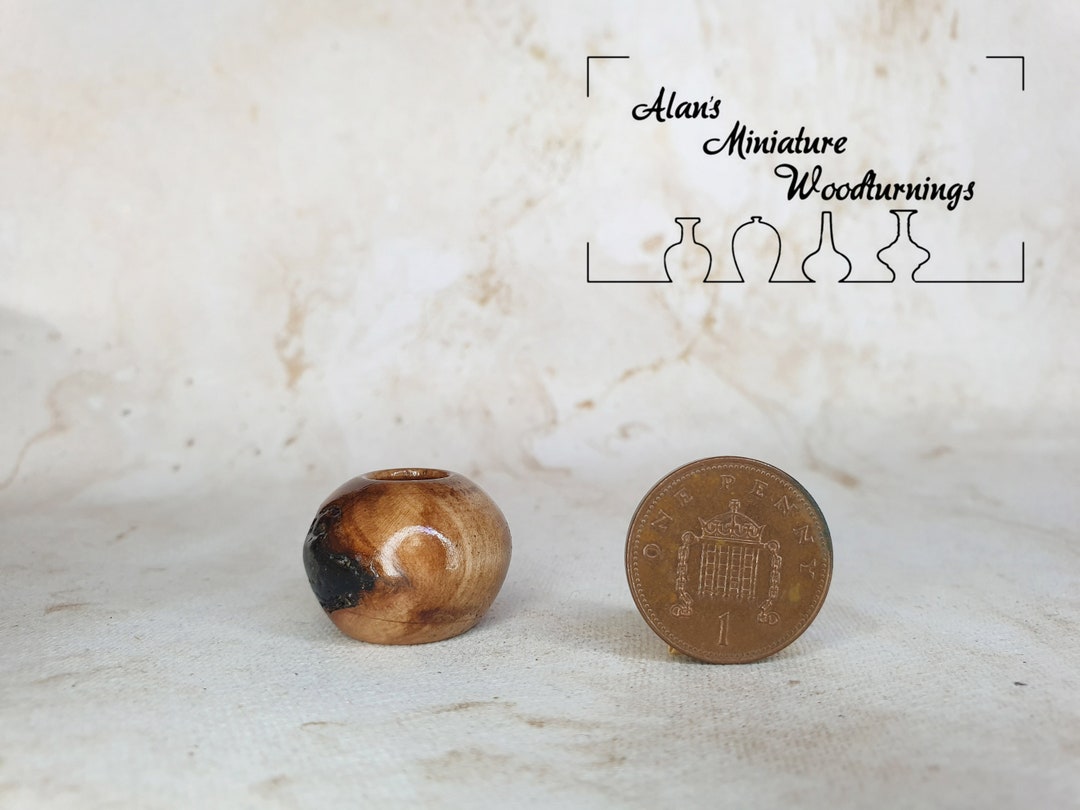 Puppenhaus Miniatur Willow Burr Vase 12th Scale handgedrechselt 1:12 ...